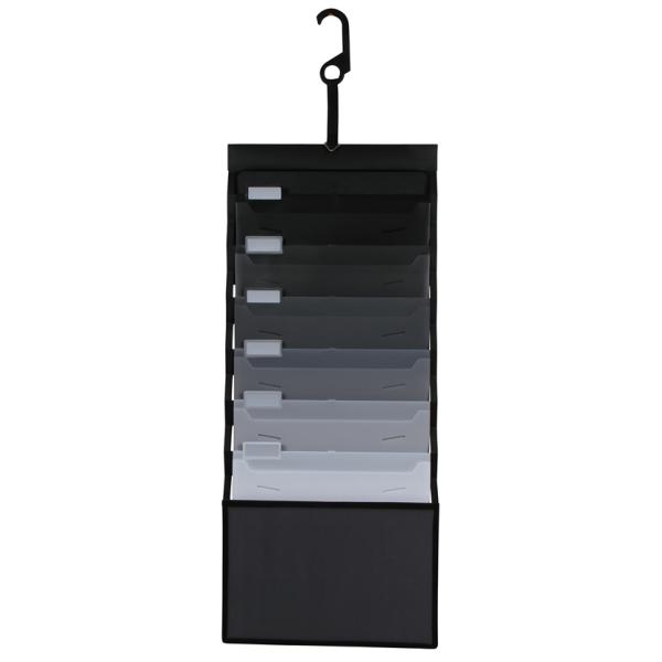 ★爆買★●壁やドア、パーテーションなど、引っ掛けて使うファイル。●場所を取らずスッキリと書類の整理ができます。●A4サイズで6ポケットあります。●ポケット1枚づつ取り外して持ち運びができます。