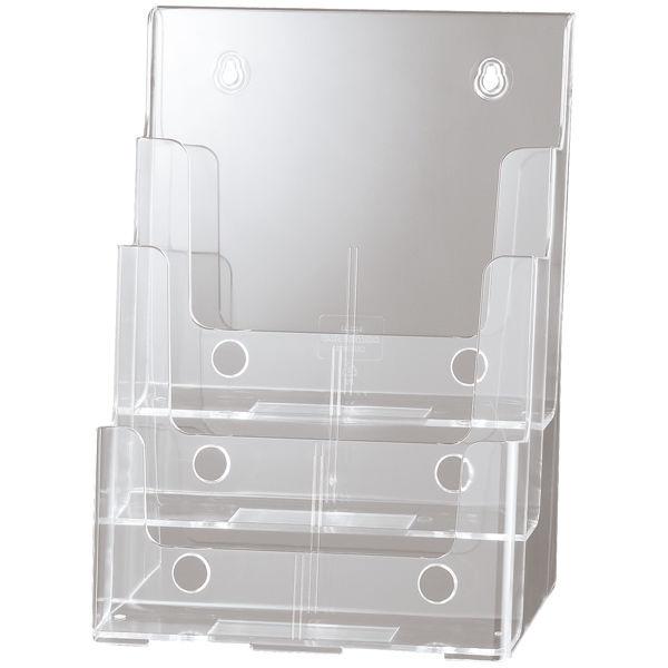 ●受付や展示会でパンフレットやチラシ等を見やすく陳列。●どんな空間にも合う、透明タイプ。●カタログが後ろに倒れにくい設計です。