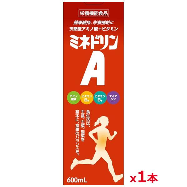 ●天然型アミノ酸+ビタミン　毎日の健康維持、栄養補給に！●ミネドリンAは、たんぱく質（脱脂粉乳とゼラチン）を分解したアミノ酸液を配合した栄養機能食品です。●目盛付計量コップ添付●替えキャップ添付