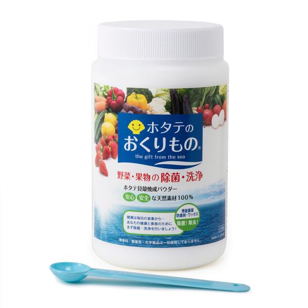 ●原材料： 国産ホタテ貝殻● 主成分： ホタテ貝殻焼成カルシウム● 天然素材１００％の除菌・洗浄剤●農作物の表面の汚れ、ワックス・防腐剤・着色料・環境ホルモンなどの除去●農作物の残留農薬・展着剤などの除去●調理器具・まな板・流しの除去、抗菌...