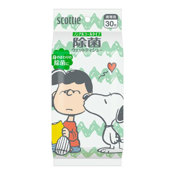 日本製紙クレシア スコッティ ウェットティシュー 除菌 ノンアルコールタイプ スヌーピー 30枚 携帯用スヌーピーデザイン ウェットティッシュ お口まわりにも安心 4901750766061 紙製品:ウェットティッシュ:ウェットティッシュ広...