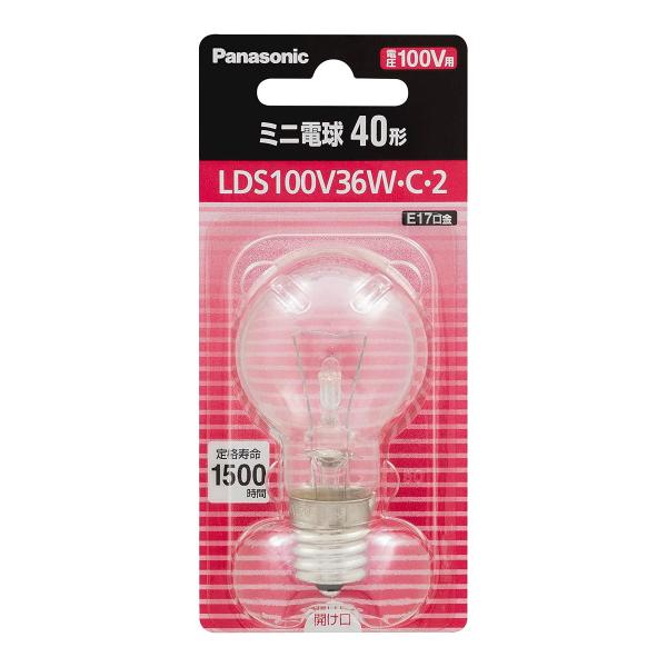 パナソニック LDS100V36WC2 ミニ電球 40形 クリアアルゴンガスを使用したミニクリサイズの電球 4549980695678 電池・電機製品:電球・ＬＥＤ:蛍光灯・電球広告文責：アットライフ株式会社TEL 050-3196-151...
