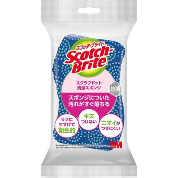 住友スリーエム スコッチ・ブライト スクラブドット 清潔 スポンジ ブルースポンジについた汚れがすぐ落ちる　食器洗い スポンジ キッチンスポンジ 4550309092429 キッチン・お掃除用品:台所消耗品:たわし・ふきん:たわし・ふきん広...