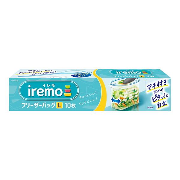 クレハ イレモ iremo フリーザーバッグ L 10枚4901422336066底マチ付きだからピタッ！と自立、１箱に２種類のデザイン封入■キッチン・お掃除用品:台所消耗品:その他台所用品広告文責：アットライフ株式会社TEL 050-31...