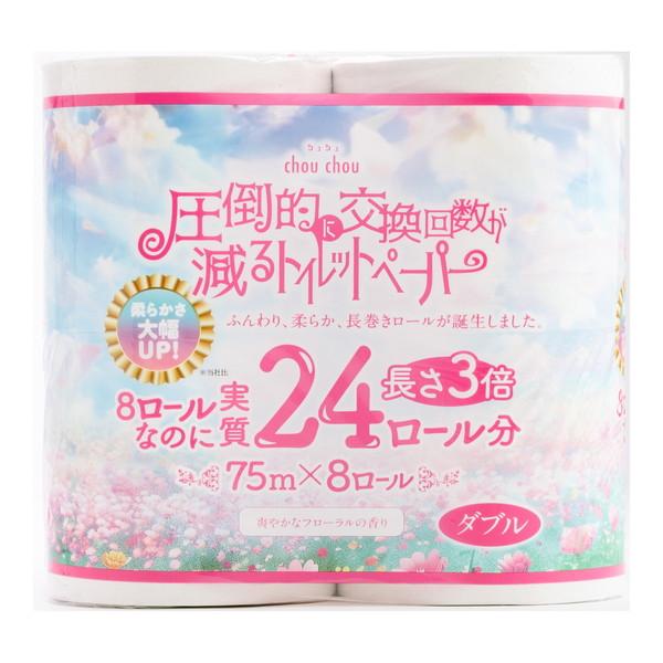 泉製紙 シュシュ 圧倒的に交換回数が減る トイレットペーパー 3倍巻 75m × 8ロール ダブル4970123109002トイレットロール 8ロールなのに実質24ロール分■紙製品:トイレットペーパー広告文責：アットライフ株式会社TEL 0...