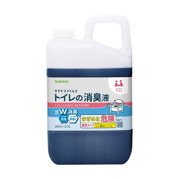 サラヤ サラヤスマイルズ トイレの消臭液 2.7L4973512451652青色で入れ忘れを防止し、消臭効果の速効性・持続性に優れています芳香剤・消臭剤:トイレ用広告文責：アットライフ株式会社TEL 050-3196-1510※商品パッケー...