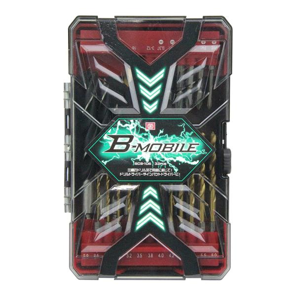 藤原産業 SK11 B-MOBILE ビット &amp; ドリル SCS-106 6.35mm 32点セット鉄・木・樹脂・モルタルに最適なビットセット。六角軸。 4977292305235 広告文責：アットライフ株式会社TEL 050-31...
