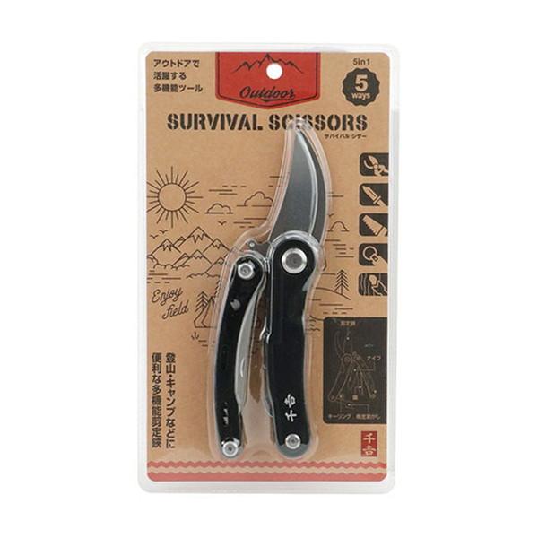 藤原産業 千吉 サバイバルシザー 5in1 多機能ツール4977292625418剪定鋏、鋸、ナイフ、樹脂削り、キーリングの５つの機能を持った、多機能な剪定鋏広告文責：アットライフ株式会社TEL 050-3196-1510※商品パッケージは...