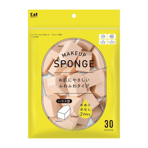 貝印 KQ3303 ファンデーションスポンジ バリュー(NR) ハウス 30個入4901601080063お肌にやさしいふわふわタイプのパフ ハウス型化粧品・化粧小物:メイク雑貨・美容小物:メイクアップ小物広告文責：アットライフ株式会社TE...