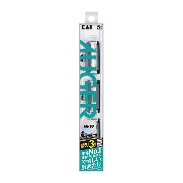 貝印 オーガー AUGER 替刃 スリムパック 3個入 男性用 カミソリ4901331018886メンズ T字 シェーバー 剃刀 髭剃 首振り可動域によるやさしい肌あたり■男性用化粧品・日用品:男性用カミソリ:替刃広告文責：アットライフ株式...