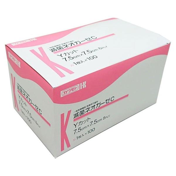 川本産業 カワモト 滅菌ネオガーゼC Yカット 7.5cm×7.5cm 8ply 1枚/袋×100袋/箱吸水性・保水性に優れたレーヨン・ポリエステル製の不織布です。 ガーゼ 4987601523465 広告文責：アットライフ株式会社TEL ...