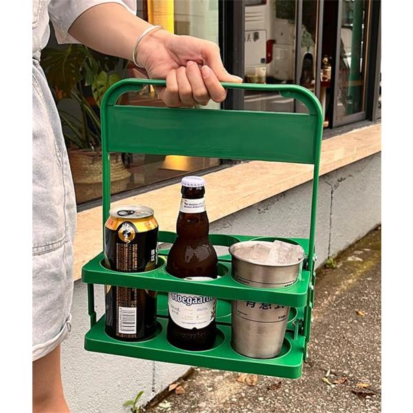 手提げかご 飲み物 ビール ピクニック クリエイティブ 折りたたみ キャンプ 屋外【素材】■色：グリーン,ブルー,レッド ※すべて平置きサイズです。 採寸方法や素材により、多少の誤差がございますのでご了承ください。※モニターの都合上、掲載写...