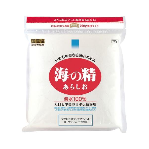 海の精　あらしお（赤）　760gを通販で購入するなら健康サポート専門店でどうぞ。伊豆大島産海水100%天日濃縮釜炊き製法