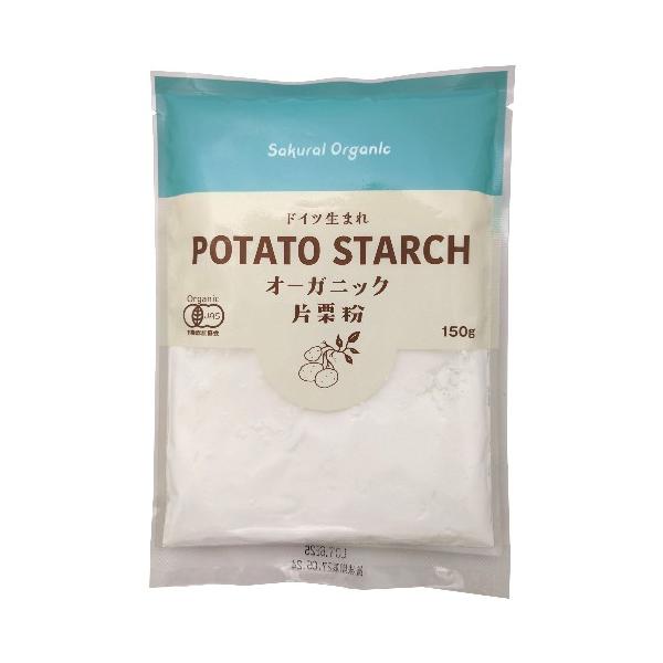 ■商品名：オーガニック片栗粉（桜井食品）■内容量：150g■原材料：有機馬鈴薯でん粉［有機馬鈴薯（ドイツ）］■開封前賞味期間：製造日より常温で1年■メーカー：桜井食品■商品詳細：ドイツ産有機馬鈴薯でん粉100%使用から揚げや、あんかけなどに