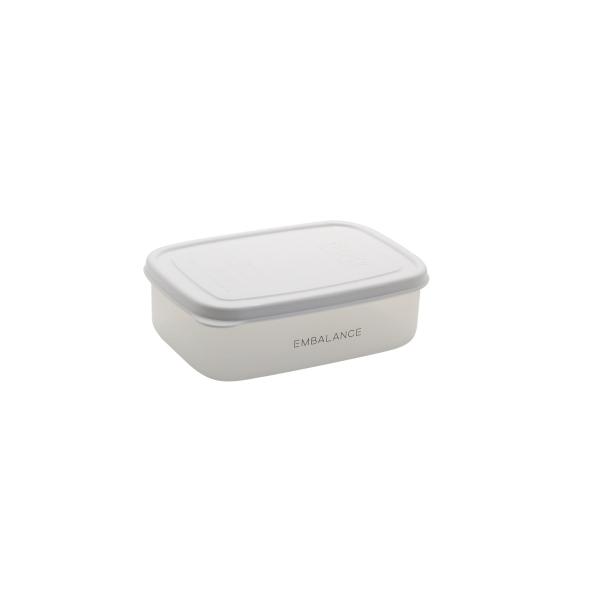 ■商品名：EMBALANCE RECTANGLE CONTAINER （レクタングルコンテナ）■内容量：590ml■サイズ：S（幅111×奥行156×高さ50mm）■色：ホワイト■素材：本体：ポリプロピレン（エンバランス加工）フタ：ポリエチ...