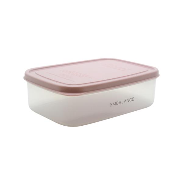 ■商品名：EMBALANCE RECTANGLE CONTAINER （レクタングルコンテナ）■内容量：870ml■サイズ：M（幅127×奥行179×高さ55mm）■色：パステルピンク■素材：本体：ポリプロピレン（エンバランス加工）フタ：ポ...