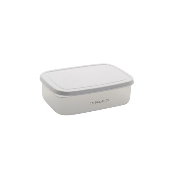 ■商品名：EMBALANCE RECTANGLE CONTAINER （レクタングルコンテナ）■内容量：870ml■サイズ：M（幅127×奥行179×高さ55mm）■色：ホワイト■素材：本体：ポリプロピレン（エンバランス加工）フタ：ポリエチ...
