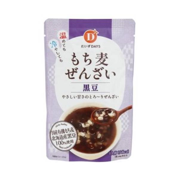 ■商品名：黒豆もち麦ぜんざい■内容量：140g■メーカー：だいずデイズ■賞味期限：製造日より120日■原材料：砂糖、黒大豆（遺伝子組み換えでない）、有機もち麦、食塩、（一 部に大豆を含む）■商品詳細：国産有機もち麦と北海道産特別栽培黒豆をコ...