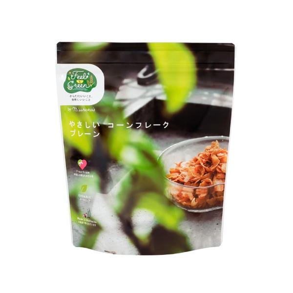 ■商品名：やさしいコーンフレーク プレーン■内容量：120g■賞味期限：製造日より1年1ヶ月■原材料：有機コーングリッツ（有機とうもろこし）、有機砂糖、食塩（赤穂の天塩）■メーカー：Feel＆Green■商品詳細：有機JAS認証を取得したオ...