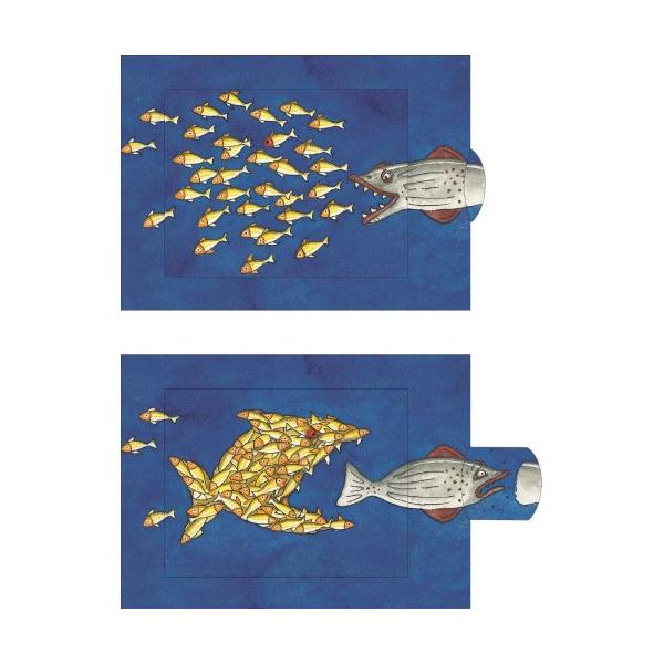 ■商品名：トリックカード・おさかな （PP117）■メーカー：クリオシ パラペリ/Curiosi GbR■輸入元：ドイツ■商品詳細：中国製2重構造のギフトカードです。でっぱり部分をひっぱると楽しい仕掛け絵が現れます。メッセージの記入部分もあ...