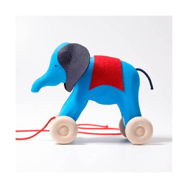 ■商品名：プルトーイ・ブルーエレファント （GM09070）■メーカー：グリムス/Grimm's■輸入元：ドイツ■対象年齢：1歳頃から■サイズ：23cm／シナノキ・ハンノキ■商品詳細：シンプルな形と美しい色彩が、子どもの創作やデザインの扉を...