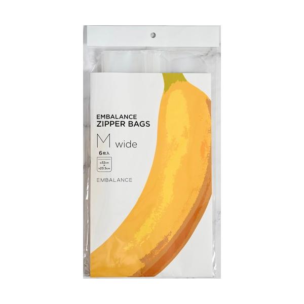 ■商品名：EMBALANCE ZIPPERBAGS Mwide■内容量：6枚入■材質：ポリエチレン（エンバランス加工）■サイズ：Mwide 縦23.5 × 横32cm■厚さ：0.09mm■メーカー：エンバランス■耐熱温度：-20°C?80°...