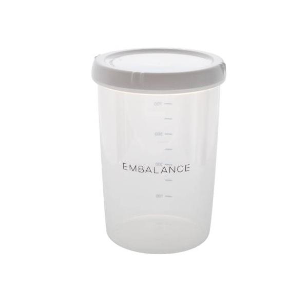 ■商品名：EMBALANCE DEEP ROUND CONTAINER（エンバランスディープラウンドコンテナ）■カラー：ホワイト■内容量：1000ml■サイズ：M（Φ109×高さ152mm）■メーカー：エンバランス■素材：本体・フタ ポリプ...