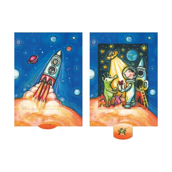 ■商品名：トリックカード・ロケット （PP102）■メーカー：クリオシ パラペリ/Curiosi GbR■輸入元：ドイツ■商品詳細：中国製2重構造のギフトカードです。でっぱり部分をひっぱると楽しい仕掛け絵が現れます。メッセージの記入部分もあ...