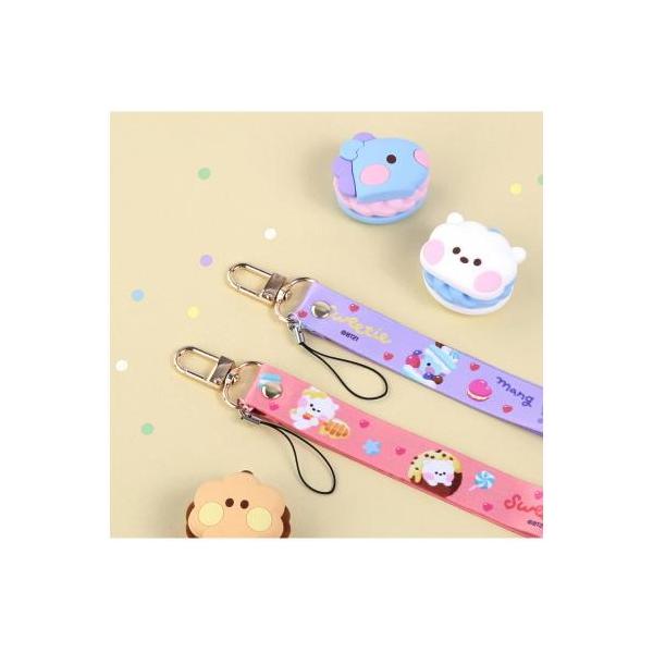 BT21公式グッズからスイートでかわいいハンドストラップが登場！サイズ：幅20mm×長さ174mm素材：ポリエステル、メタル