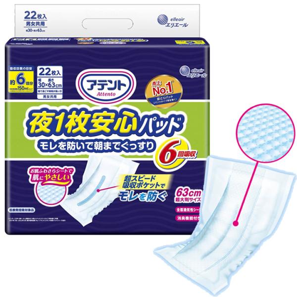 ※送料660円■仕様パッドサイズ：幅30×長63cm○吸収量：900cc規格:22枚入／1袋ケース：22枚×3袋※「代引き可」手数料540円は別途追加となります代金引換をご希望の場合は選択肢「☆代金引換でお届けできます★」の「代金引換でお届...