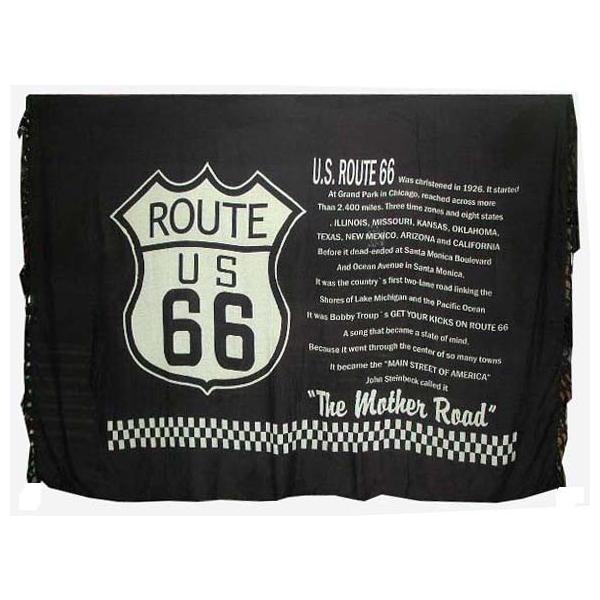 ROUTE 66 BIG FLAG66R3/ルート66フラッグC ブラック寸法:W160cmxH110cm 190g100%COTTON　フリンジ・房飾り処理
