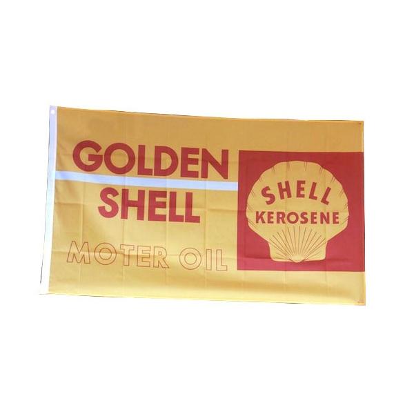 アメリカンオイルメーカー・シェルSHELL FlagFLG23/シェル・フラッグサイズ：約90X150cm ハトメ2カ所付　　ポリエステル 　85g
