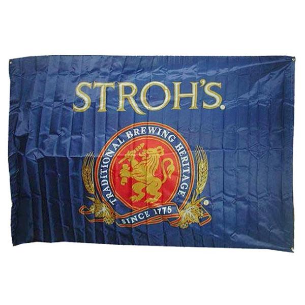 アメリカンビール・ストローズ STROH'SFLG4/ストローズビール・ウォールバナーW213cmXH152cm箱サイズ/W32,5cmXD15cmXH4cmポリエステル 　フラッグ&amp;ウォールバナー　208g