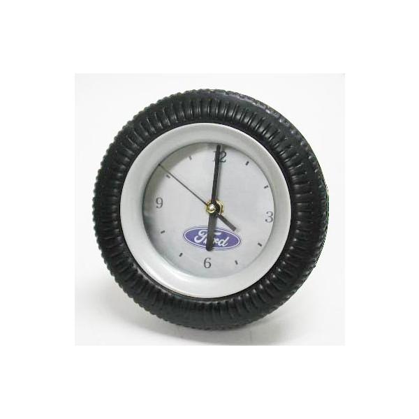 Ford ClockWFO1/フォード・ゴムタイヤ時計スタンド、壁掛両方使えます。銀色部はスチール、回りはゴム箱サイズ/W16.5XH16.5cmXD6.5cm 650g単3乾電池1本使用 /電池別