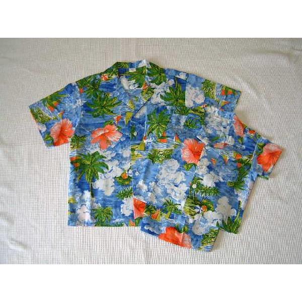 ●発色の良い上質綿素材とていねい仕立てが★大好評★人気商品☆お早めに☆☆　●とってもかわいい！★ペア・アロハシャツ★好評★送料無料発送中！★プレゼント用に☆☆●ザブザブ洗える★元気印★の子供用アロハシャツとして大人気です☆☆★「150ｃｍ」...