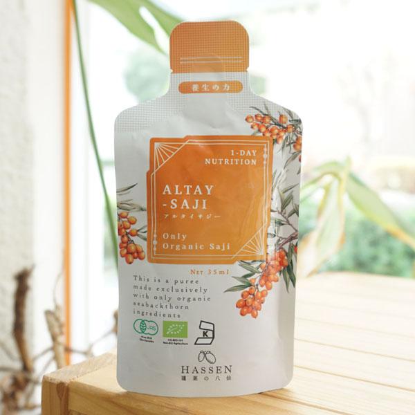 ■独自製法により、果実のフルーティーさを引き出し、まろやかな味わいに仕上げた■ビタミンC 含有量：108〜123mg/1袋（35ml）■砂糖・香料不使用■飲み切りサイズ■携帯に便利なパウチタイプ【原料名】有機サジーピューレ・有機サジーシード...