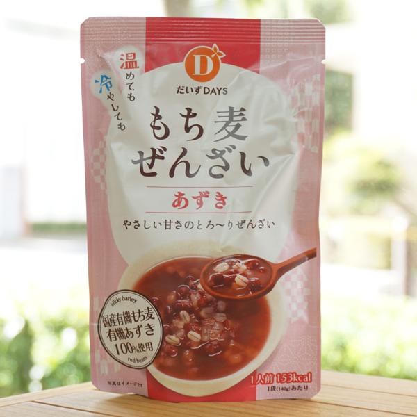 ■国産もち麦と北海道産あずきをコトコト煮込んだやさしい甘さのとろ〜りぜんざいです。■もち麦は国産、あずきは北海道産を、それぞれ100%使用しています。■1袋(140g)あたりのカロリーは153kcalです。【原料名】小豆（北海道産）、砂糖、...