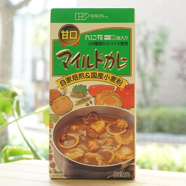 ■２９種類のスパイス、圧搾しぼりのべに花油、直火焙煎した国産小麦の小麦粉、チキンブイヨン、粉乳等で仕上げた、やさしい甘口カレールウです。■化学調味料、酸味料、着色料、香料は使用していません。■ビーフエキスは使用していません。■辛さと香りをプ...