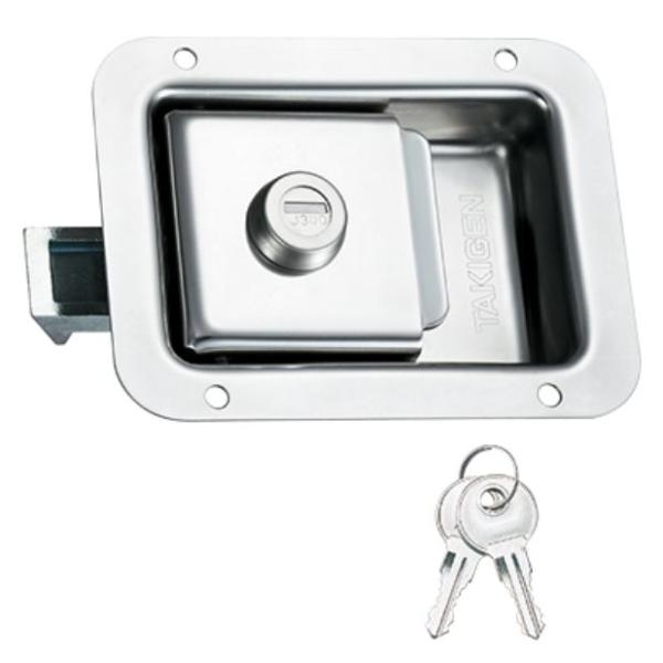 商品名 A-1880N-2-1 ステンレス パドルハンドル製造メーカー TAKIGEN商品紹介 ステンレス製で耐食性に優れています。錠前は防塵シャッター付です。仕様■材質：本体／ステンレス鋼板（SUS304）ラッチ／亜鉛合金（ZDC）■表面...