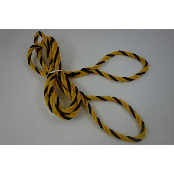 ○特長○両端がアイ（輪）加工され、カラーコーンに直接かけて使えます。○用途○進入禁止の表示、危険箇所の表示に簡易的な規制時の標示用ロープとして○仕様○○材質○○質量○○分類○梱包材/ロープ/