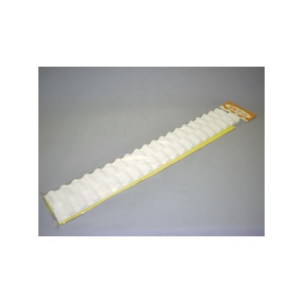 ○特長○波板用のパッキンです。貼り付けて施工すると安定します。○用途○バタツキ低減。騒音、釘抜けを防止します。○仕様○幅1.5M長さ：６３ＣＭ○材質○　発砲ウレタン○質量○　○分類○　建材／波板／波板施工用具