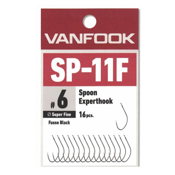 ヴァンフック　SP-11F入数：16本追尾系の超ショートバイトを獲る為の超細軸フックです。小さな力で貫通するこのフックは、動きが小さく鈎掛かりさせる力の弱い0.6g以下のマイクロスプーンでもしっかりと掛けることができます。※エリアスプーンフ...