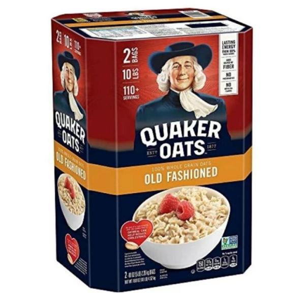 クエーカー オールドファッションオートミール オーツ麦（えん麦 4.523kg(2.26kg×2袋入）Quaker Oats OLD FASHIONED 100% NATUYRAL WHOLE GRAIN110+SERVINGS 2BAGS...