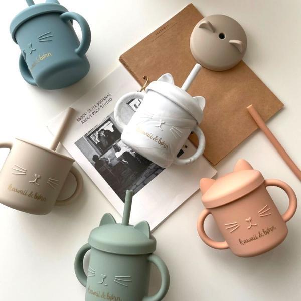 ※沖縄への配送不可。自動キャンセルとなります。【カラー】mocapeacholivepowder bluemarble素材：シリコン製容量：200ml/重さ約103gベビーからキッズまで幅広く使えます。逆さまにしても零れにくい仕様。※モニタ...