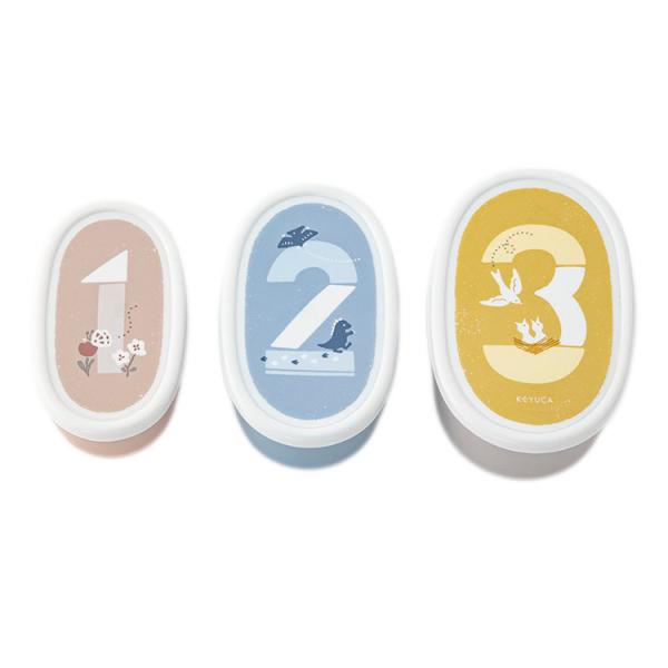 食べ終わった後や収納時にコンパクトにできる、入れ子式の容器です。S・M・Lの3点セットで、入れるものや量によって使い分けることが可能です。うれしい抗菌加工付きです。※チョウチョが1匹、恐竜が2頭、小鳥が3羽…と、１・２・３の数字に合わせて生...