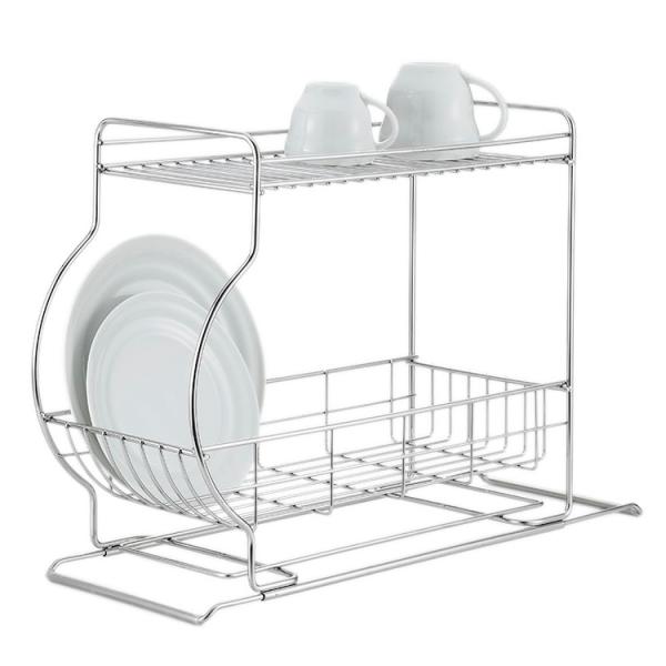 サイドから見ると、船のようなフォルムになっているので、まるい器の曲線がぴったり収まる2段タイプの水切りカゴです。脚部が伸縮しますので、直接シンクの上に渡したり、別売りの「ドレイン トレー」と組み合わせてシンク脇に置けば、傾斜した水切りトレー...