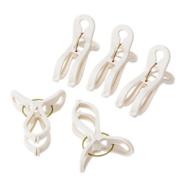 厚手の洗濯物も竿の上からしっかりとはさめます。竿に掛けたハンガーの固定も出来ます。サイズ：W6.5×D3.0×H8.5cm材質：本体＝ポリプロピレン、バネ＝スチール（亜鉛メッキ）生産国：中国検索タグ：ポイント利用 expoint01