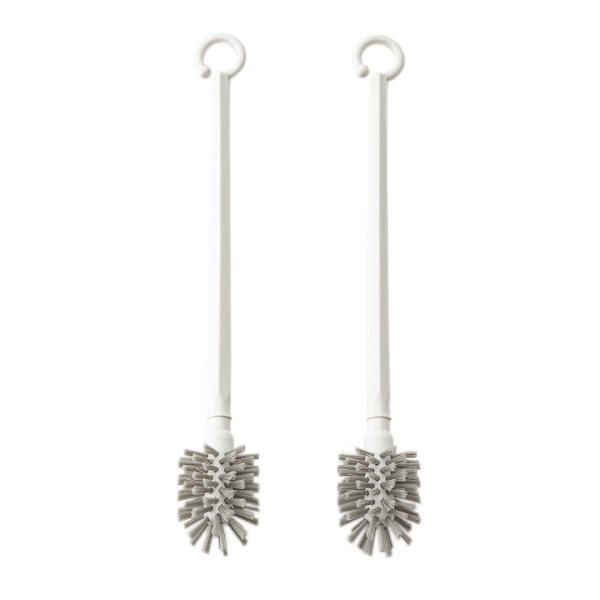 小瓶、350mlまでのペットボトル、お弁当箱や水筒のフタ裏を洗ったり、排水口まわりなど、キッチンや洗面台などのお掃除で幅広い用途に使えます。360°植毛のブラシがスミまで届くので、汚れをしっかりと洗い落とせます。コシのあるナイロン毛を使用し...