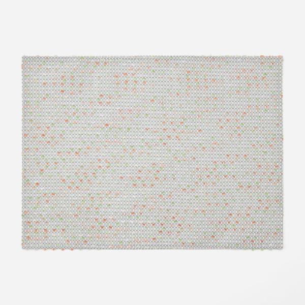 シンプル色の生地に、春色のアクセントカラーが華やかなランチョンマットです。サイズ：W45×D33cm材質：塩化ビニル樹脂、ポリエステル生産国：中国検索タグ：ポイント利用 expoint01