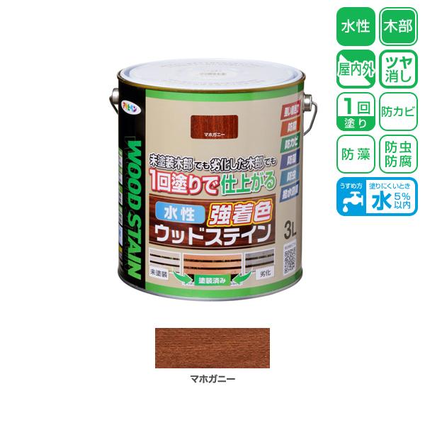 アサヒペン 塗料 水性塗料 強着色 強い着色力 防腐 防カビ 防藻 防虫 撥水効果 水性 低臭タイプ 耐候性に優れる